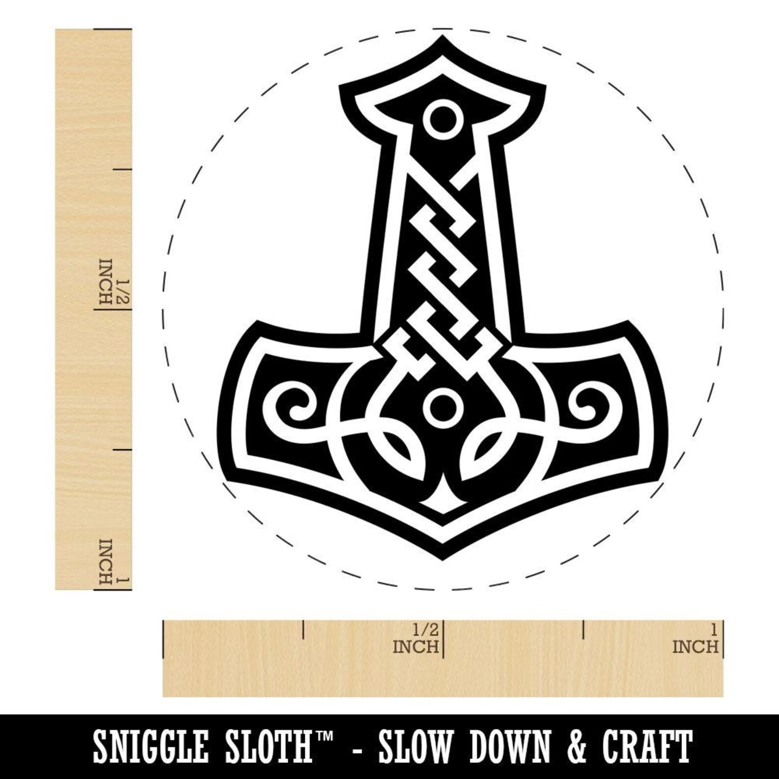 Mjolnir Symbol Norse Viking Hammer of Thor Rubber Stamp for - Etsy