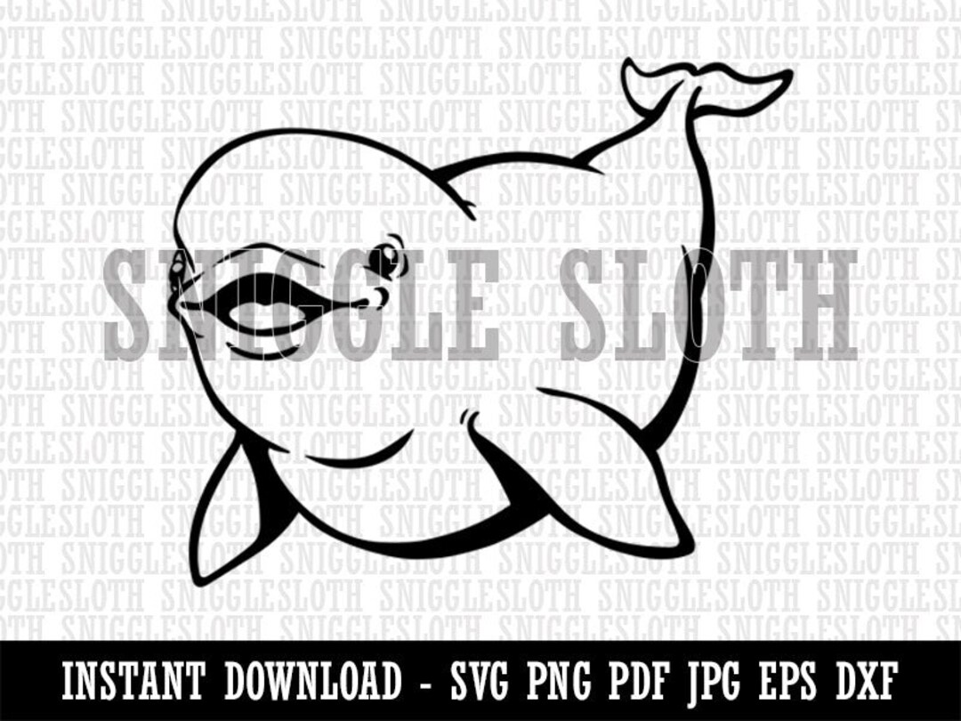 Smiling Beluga Whale Clipart Instant Digital Download SVG EPS PNG Pdf ...
