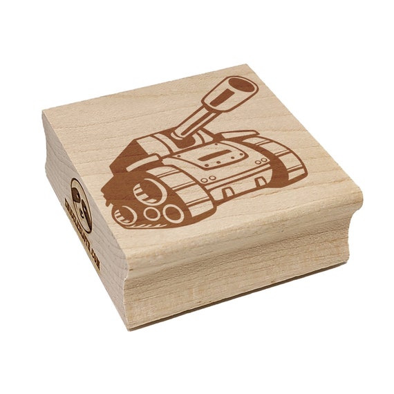 Cartoon Military Army Tank Square Rubber Stamp for Stamping | Etsy