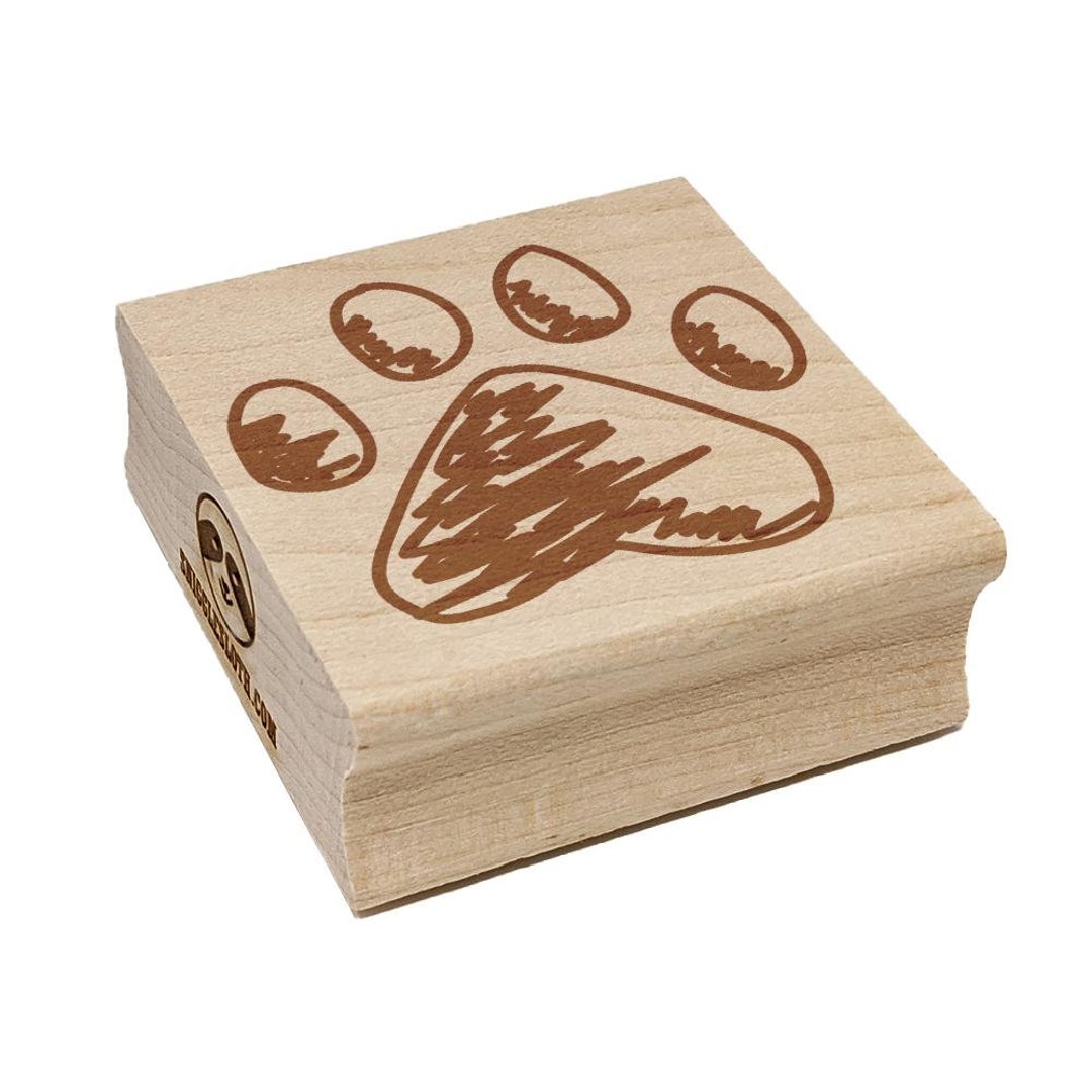 Dog Paw Sketch Square Rubber Stamp for Stamping Crafting - Etsy