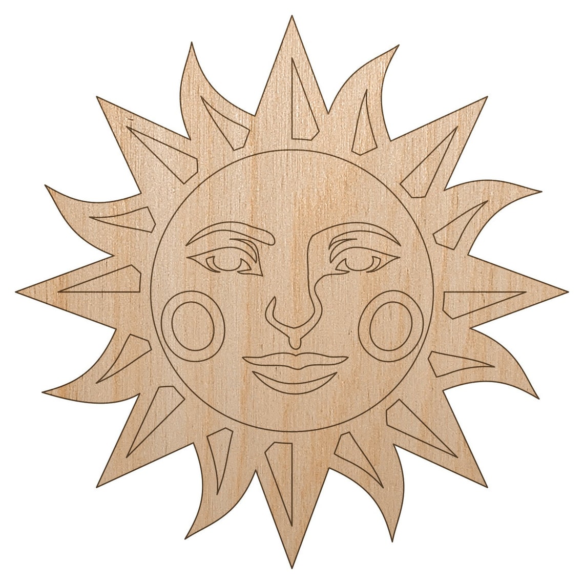 Heraldic Sun Face Unfinished Wood Shape Piece Cutout for DIY | Etsy