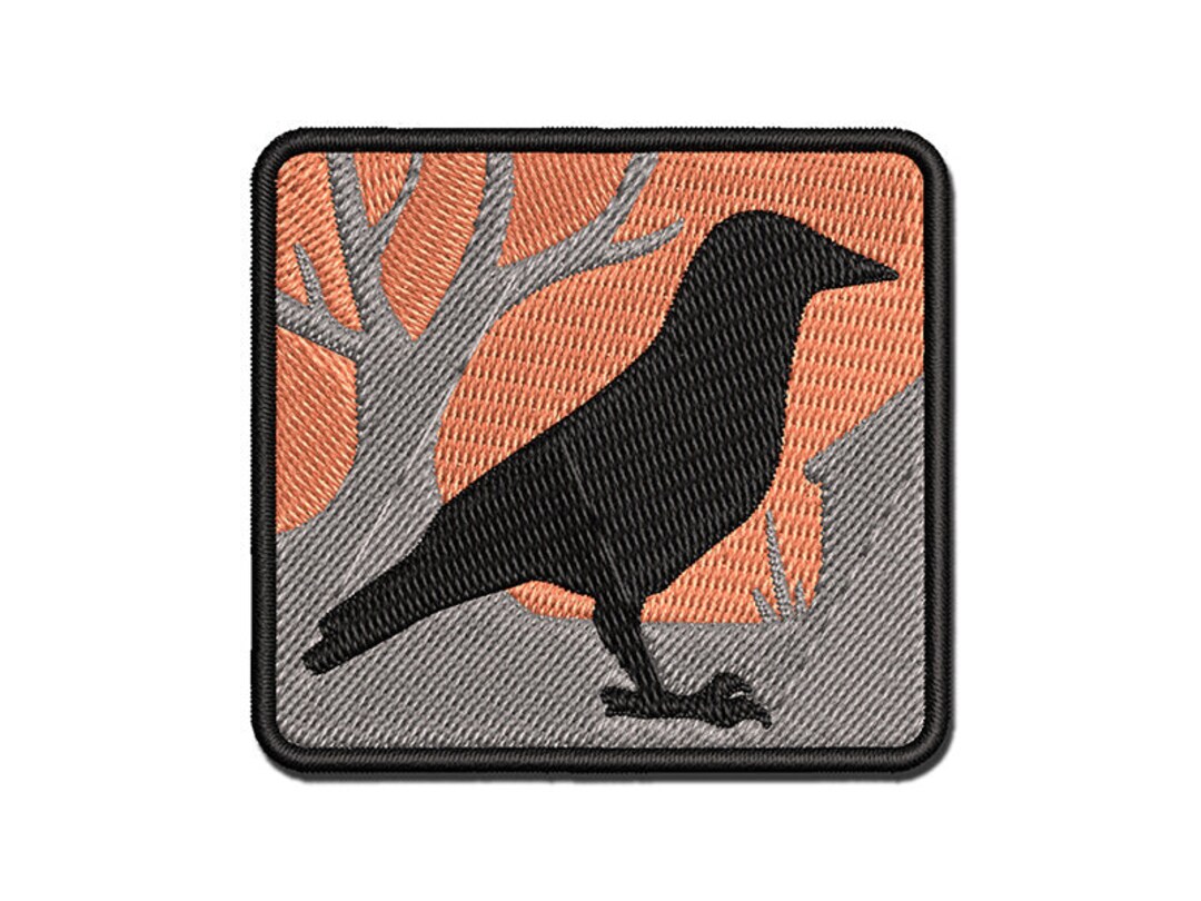Crow Solid Multi-color Embroidered Iron-on or Hook & Loop Patch ...
