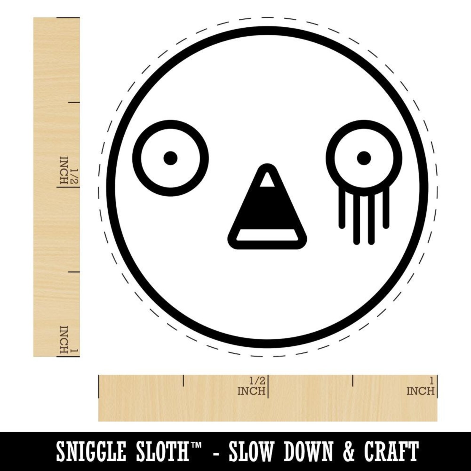 Kawaii Cute Horrified Scared Face Rubber Stamp for Stamping - Etsy