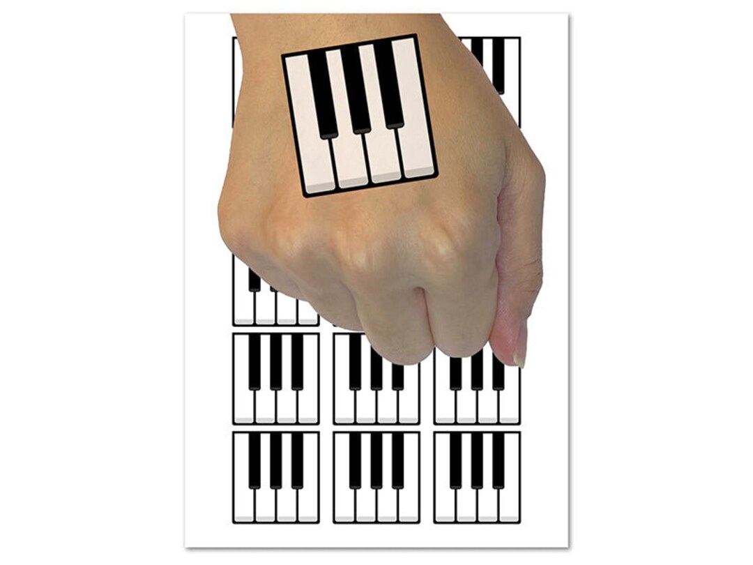 Piano Keys Music Temporary Tattoo Water Resistant Fake Body Art Set ...