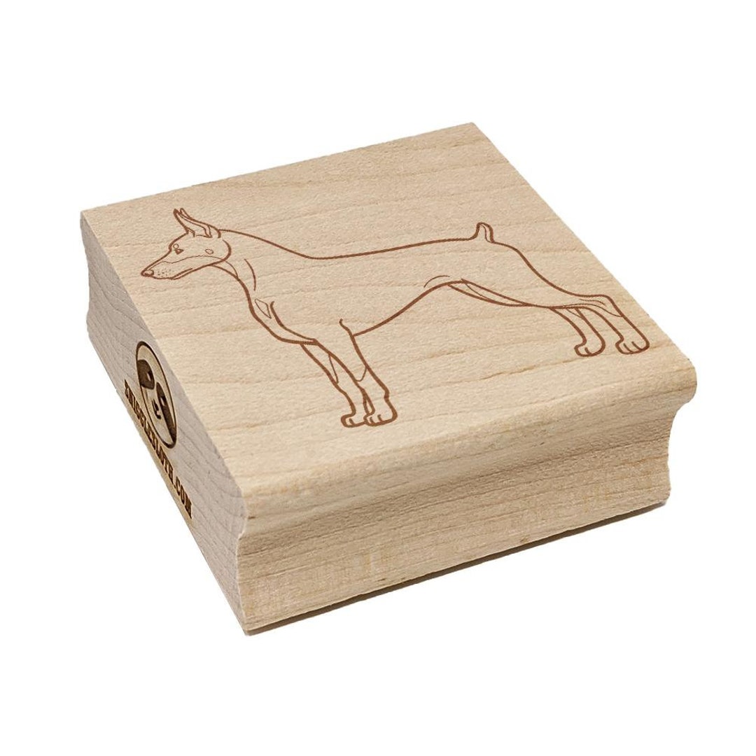 Courageous Doberman Pinscher Pet Dog Square Rubber Stamp for - Etsy