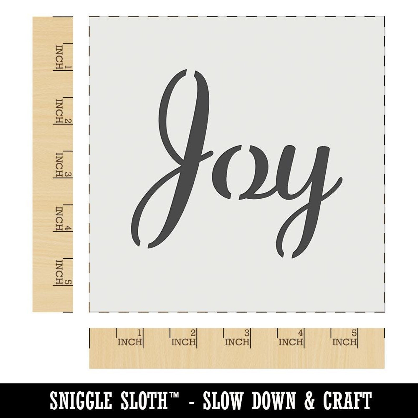Joy Cursive Text Wall Cookie DIY Craft Reusable Stencil | Etsy