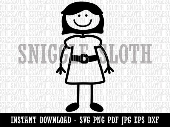 Stick Figure Woman Mom Clipart Instant Digital Download SVG - Etsy ...