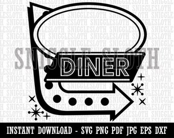 Retro Diner Svg - Etsy
