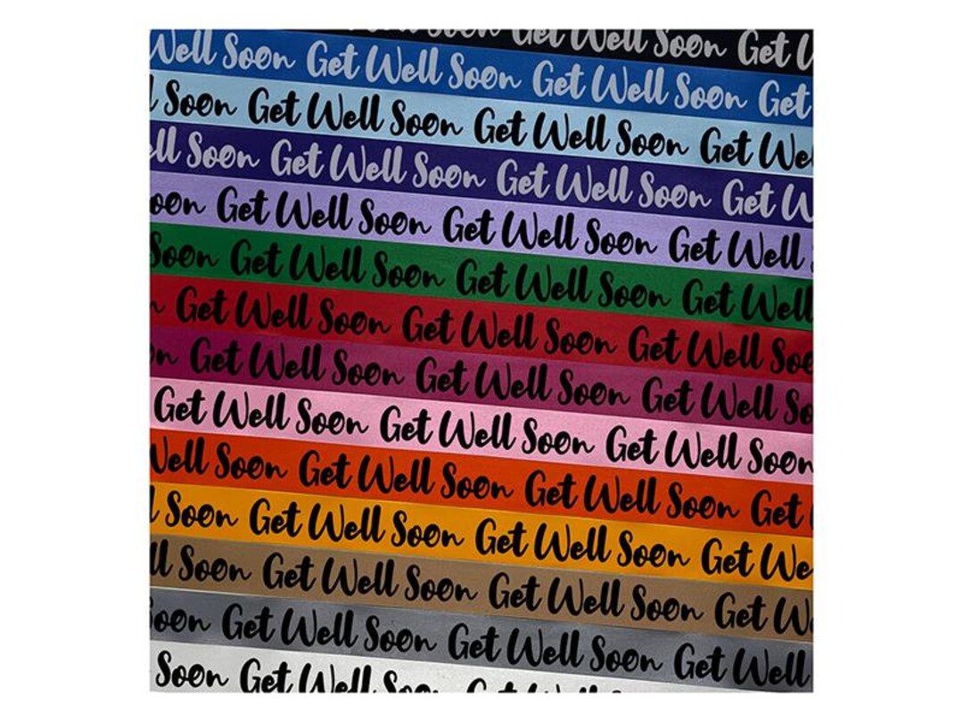 Get Well Soon Cursive Script Satin Ribbon for Bows Gift - Etsy