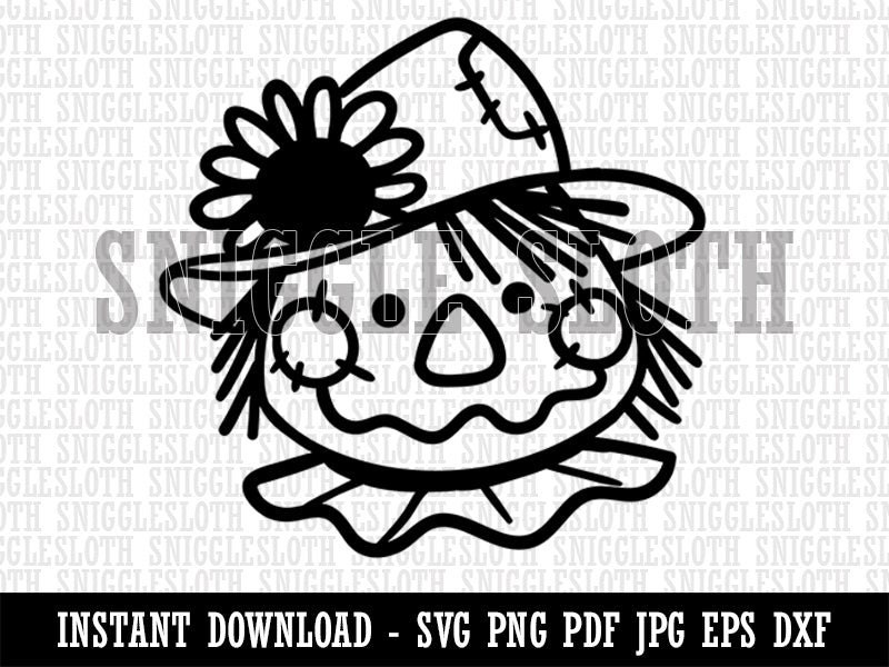Cute Scarecrow Face Clipart Instant Digital Download SVG EPS - Etsy
