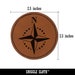 Compass Rose Nautical Star Navigation Map Round Iron-on Engraved Faux ...