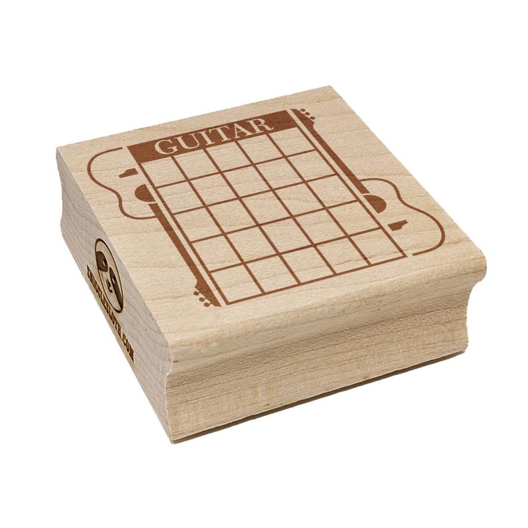 Split Acoustic Guitar Chord Chart Square Rubber Stamp for Stamping ...