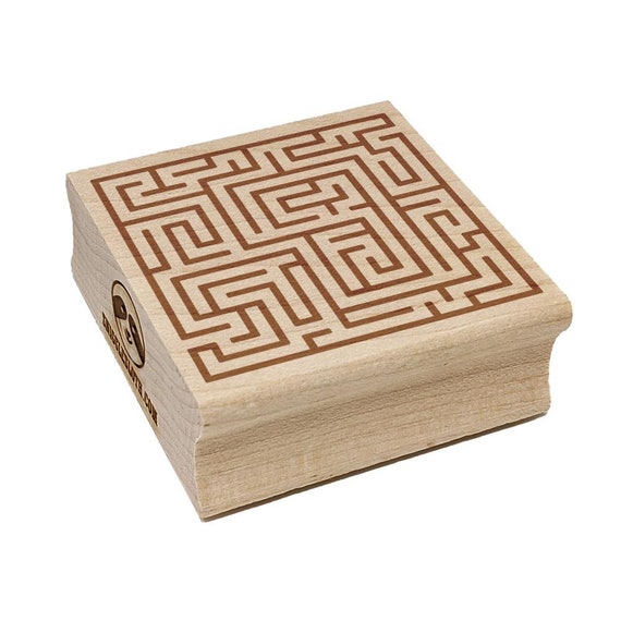 Labyrinth Maze Puzzle Game Square Rubber Stamp for Stamping | Etsy