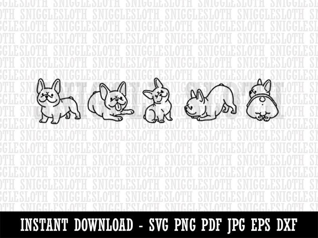 Chibi Frenchie French Bulldog Dog Border Clipart Digital Download SVG ...