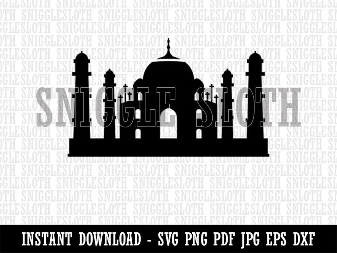 Taj Mahal Mahal India Landmark Silhouette Clipart Digital Download SVG ...