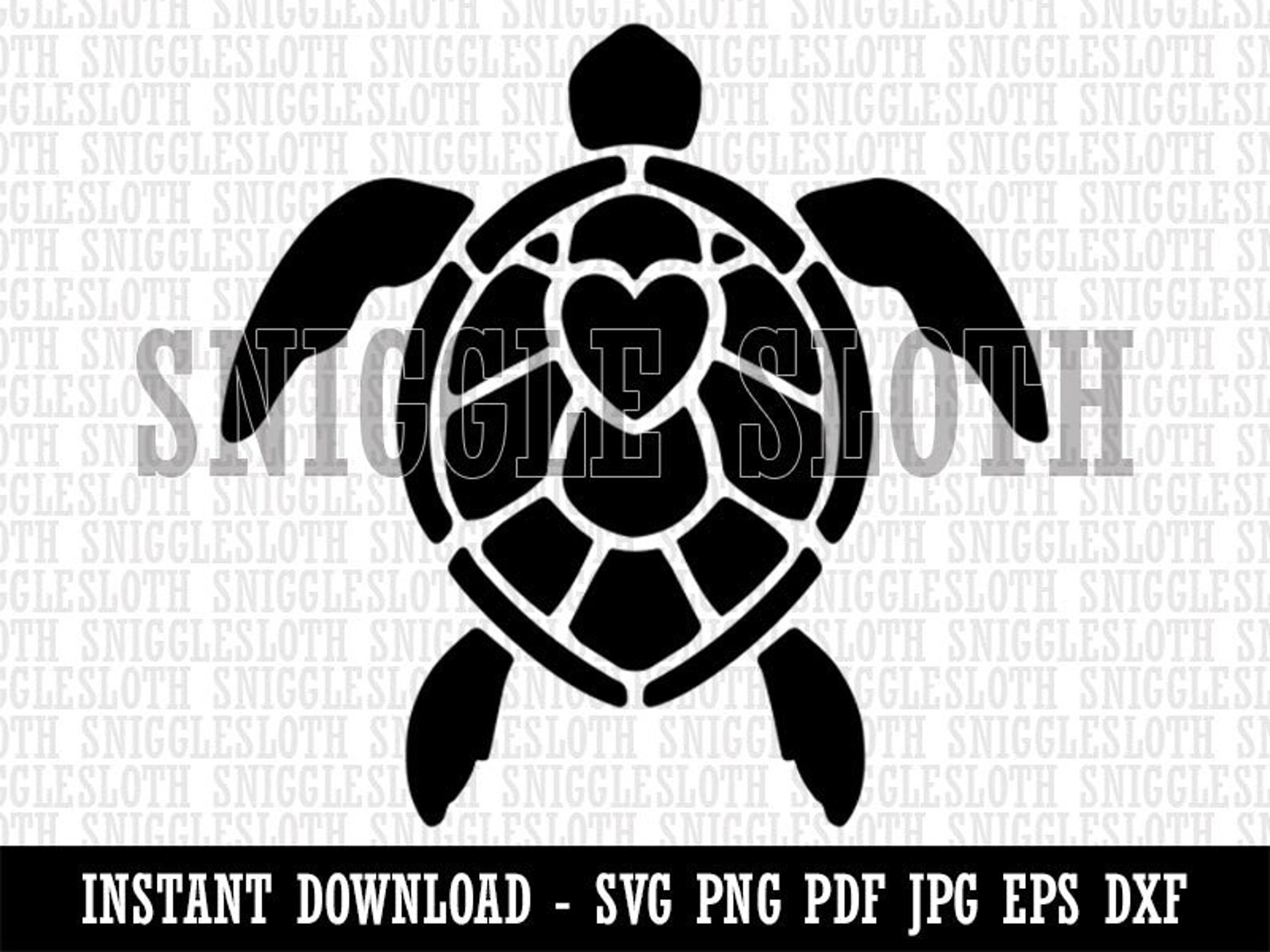 Sea Turtle Heart in Shell Clipart Instant Digital Download SVG - Etsy