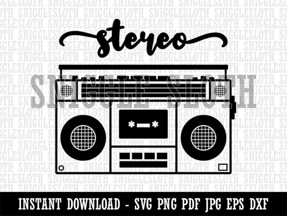 Vector Radio Boombox SVG Dxf Eps Jpg Digital Download Silhoutte Svg ...