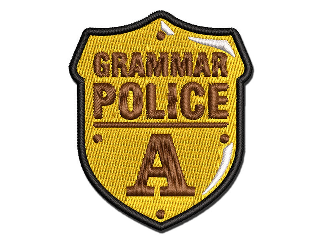Grammar Police Badge Multi-color Embroidered Iron-on Patch - Etsy