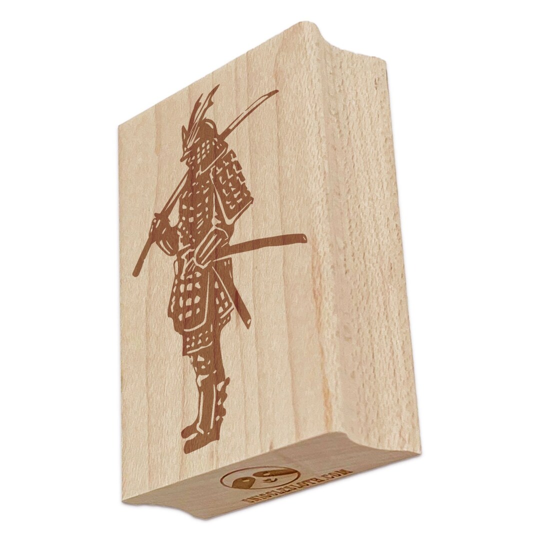 Samurai Bushido Ronin With Katana Rectangle Rubber Stamp for Stamping ...