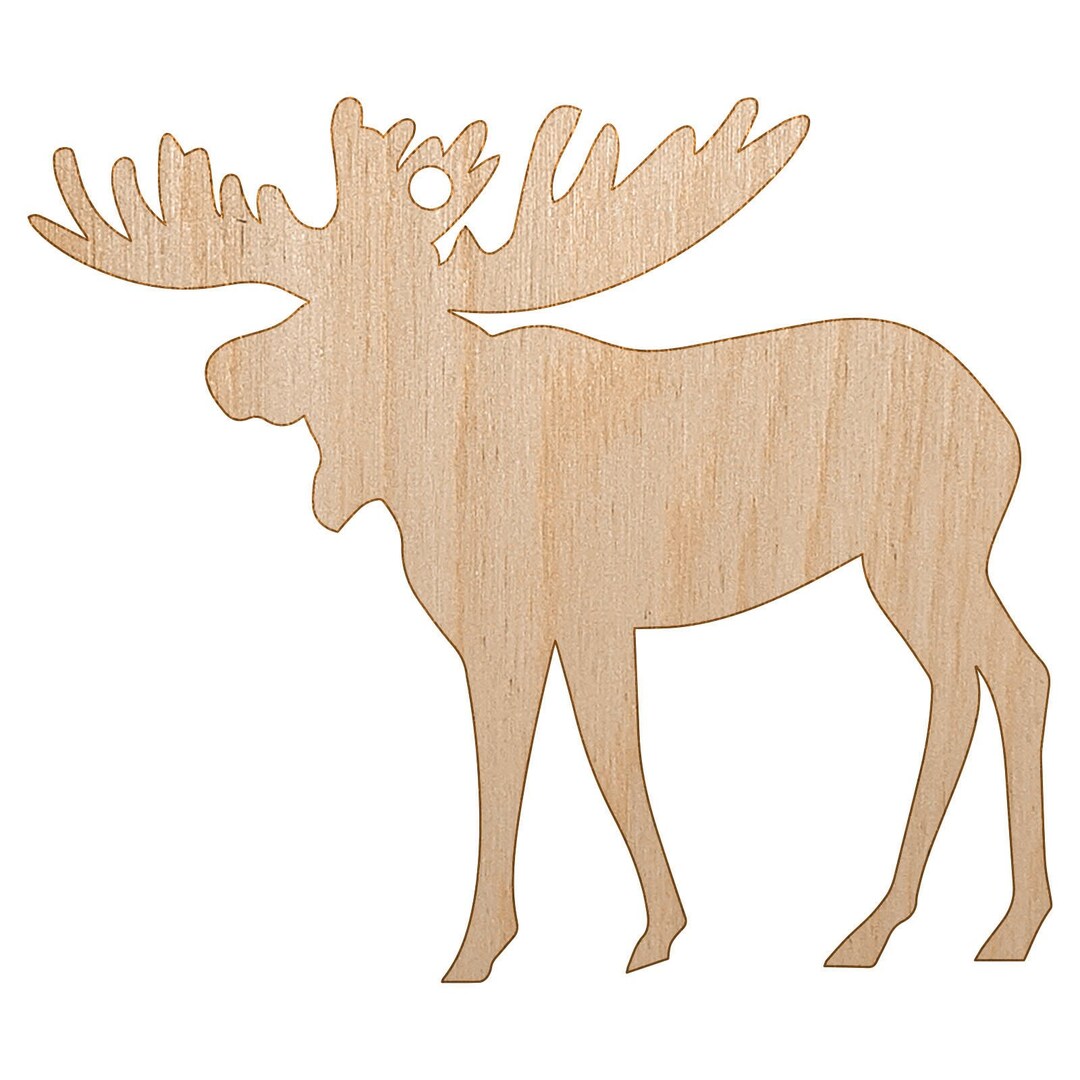 Moose Solid Unfinished Craft Wood Holiday Christmas Tree DIY - Etsy