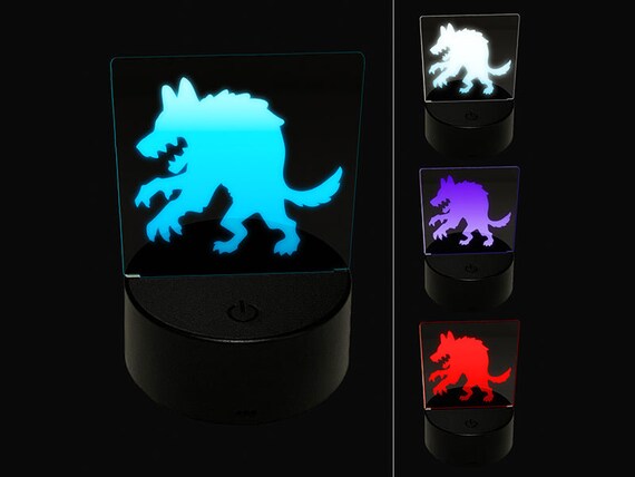 Werewolf Monster Wolf Man Silhouette Halloween 3D Illusion LED - Etsy