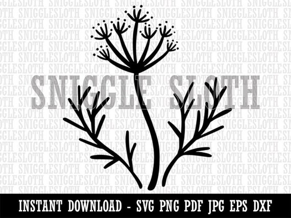 Blooming Dill Weed Plant Clipart Instant Digital Download SVG | Etsy