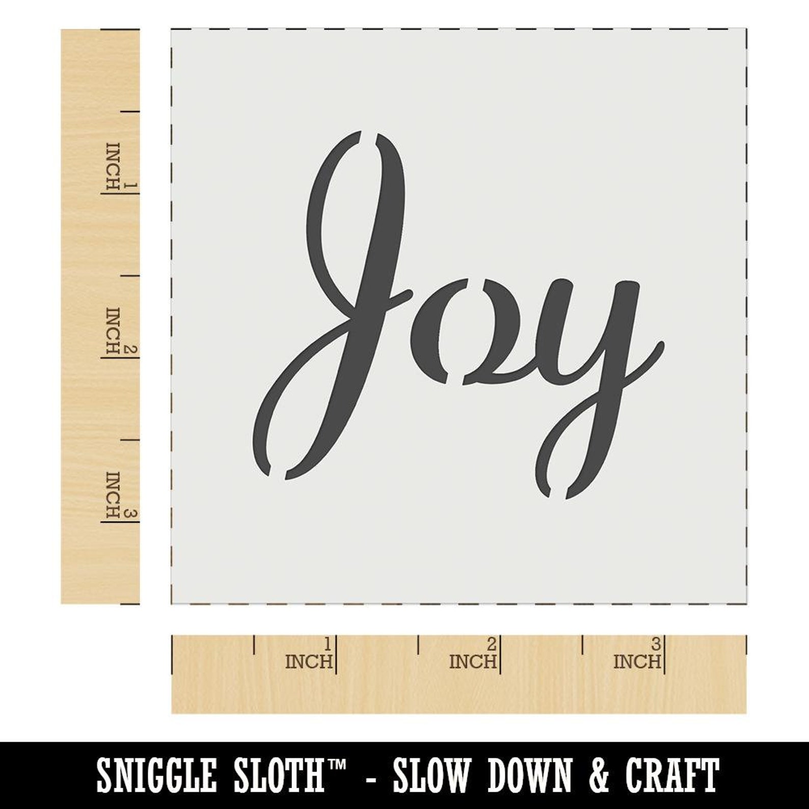 Joy Cursive Text Wall Cookie DIY Craft Reusable Stencil | Etsy