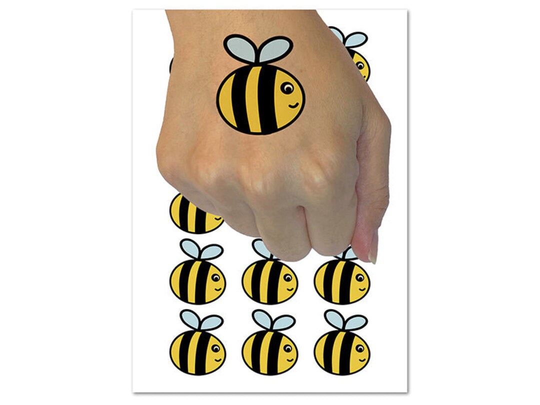 Buzzy Bumble Bee Temporary Tattoo Water Resistant Fake Body Art Set ...