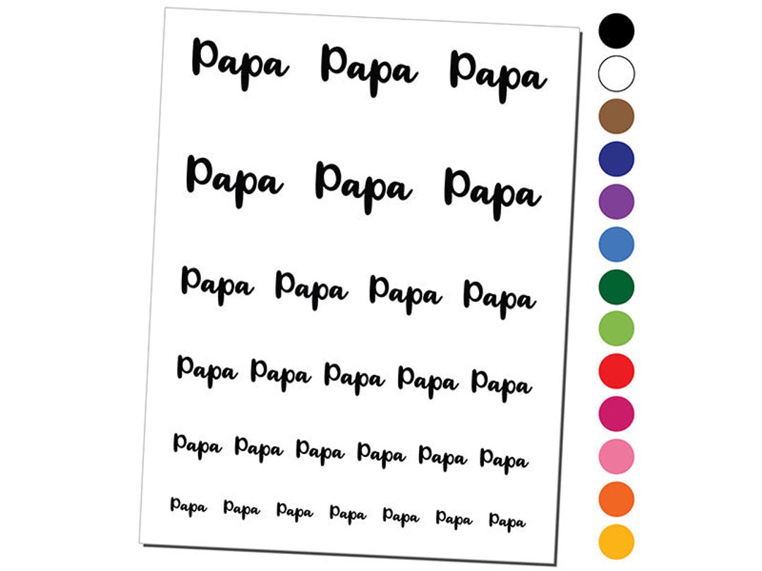 Papa Cursive Text Dad Father Temporary Tattoo Water Resistant - Etsy