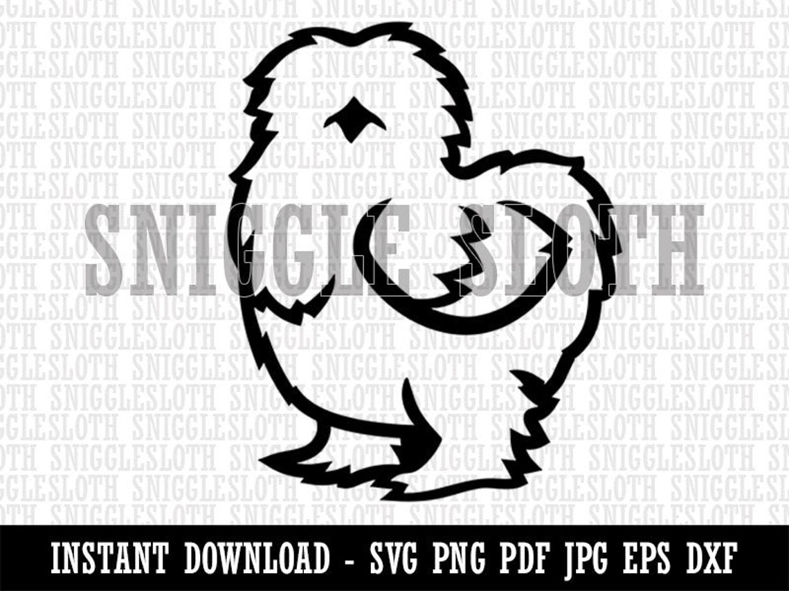 Fluffy Silkie Chicken Clipart Instant Digital Download SVG EPS | Etsy