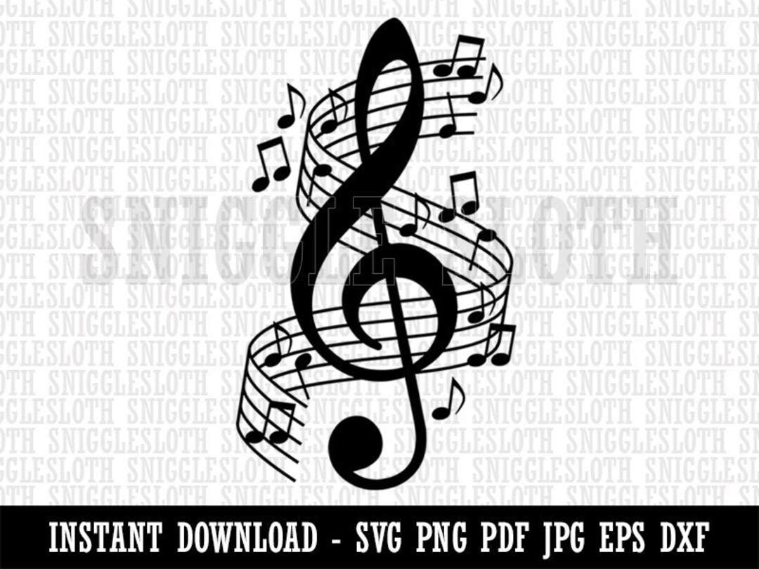 Fancy Treble Clef Music Clipart Instant Digital Download SVG EPS PNG ...