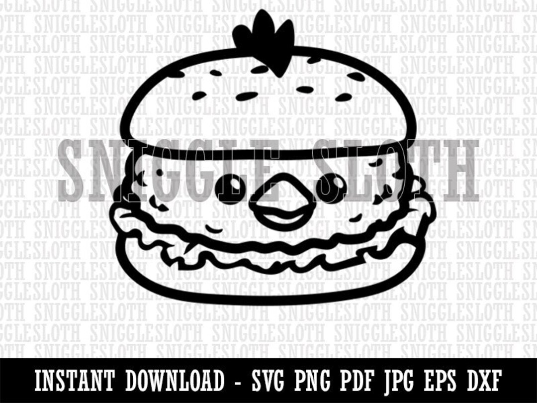 Cute Chicken Sandwich Clipart Instant Digital Download SVG EPS PNG Pdf ...
