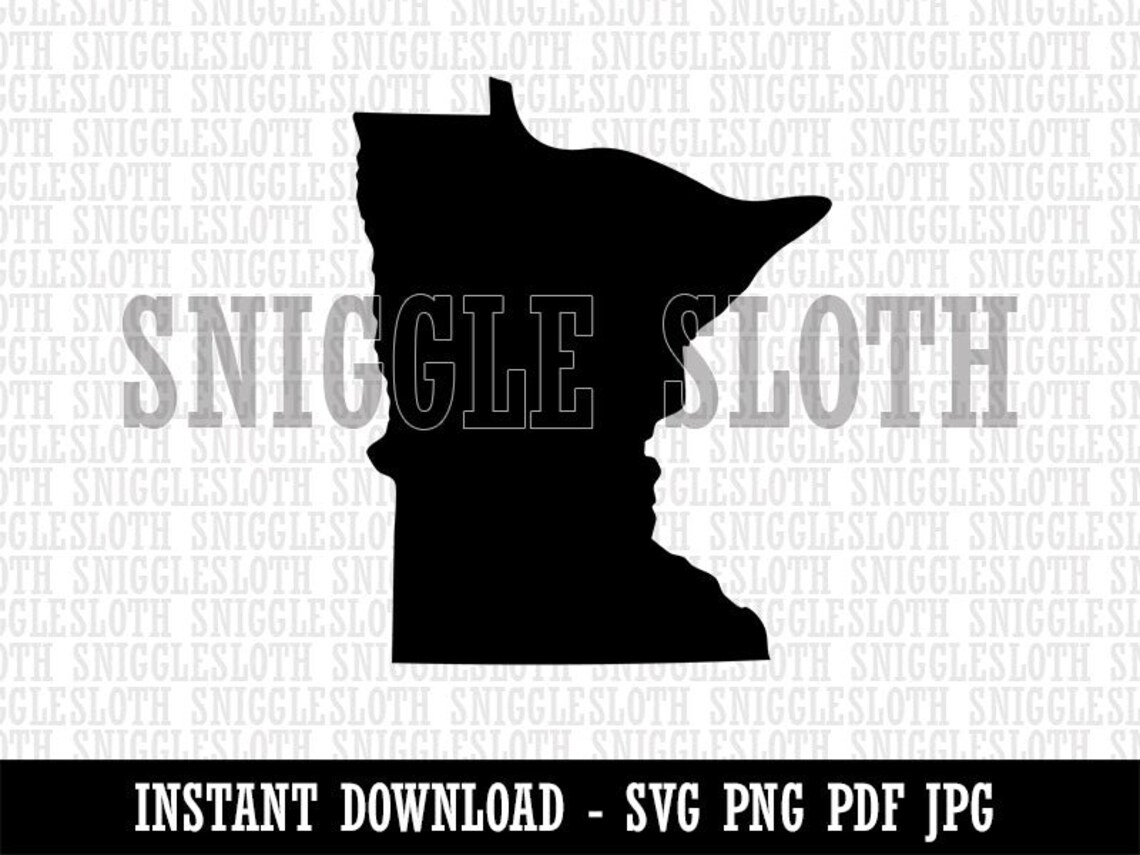 Minnesota State Silhouette Clipart Instant Digital Download AI | Etsy