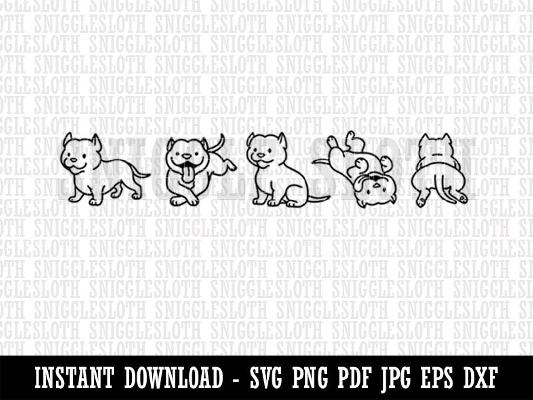 Chibi Pit Bully Bully Border Clipart Instant Digital Download SVG EPS ...