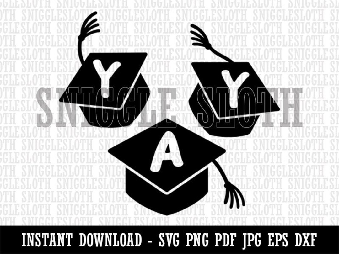 Graduation Caps Yay Graduate Congratulations Clipart Digital - Etsy