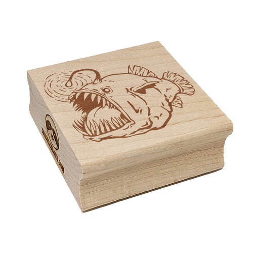 Angler Fish Rubber Stamp - Etsy