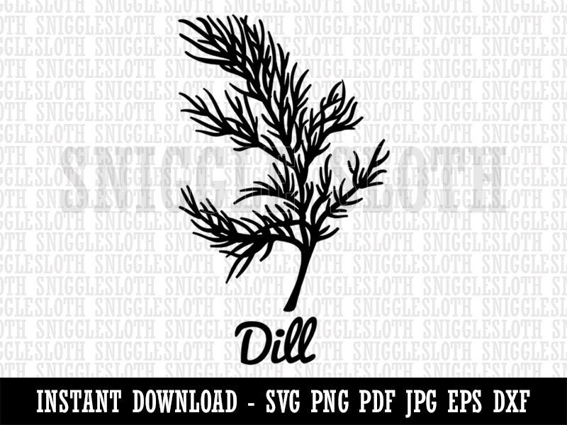 Dill Herb Label Plant Clipart Instant Digital Download SVG EPS - Etsy