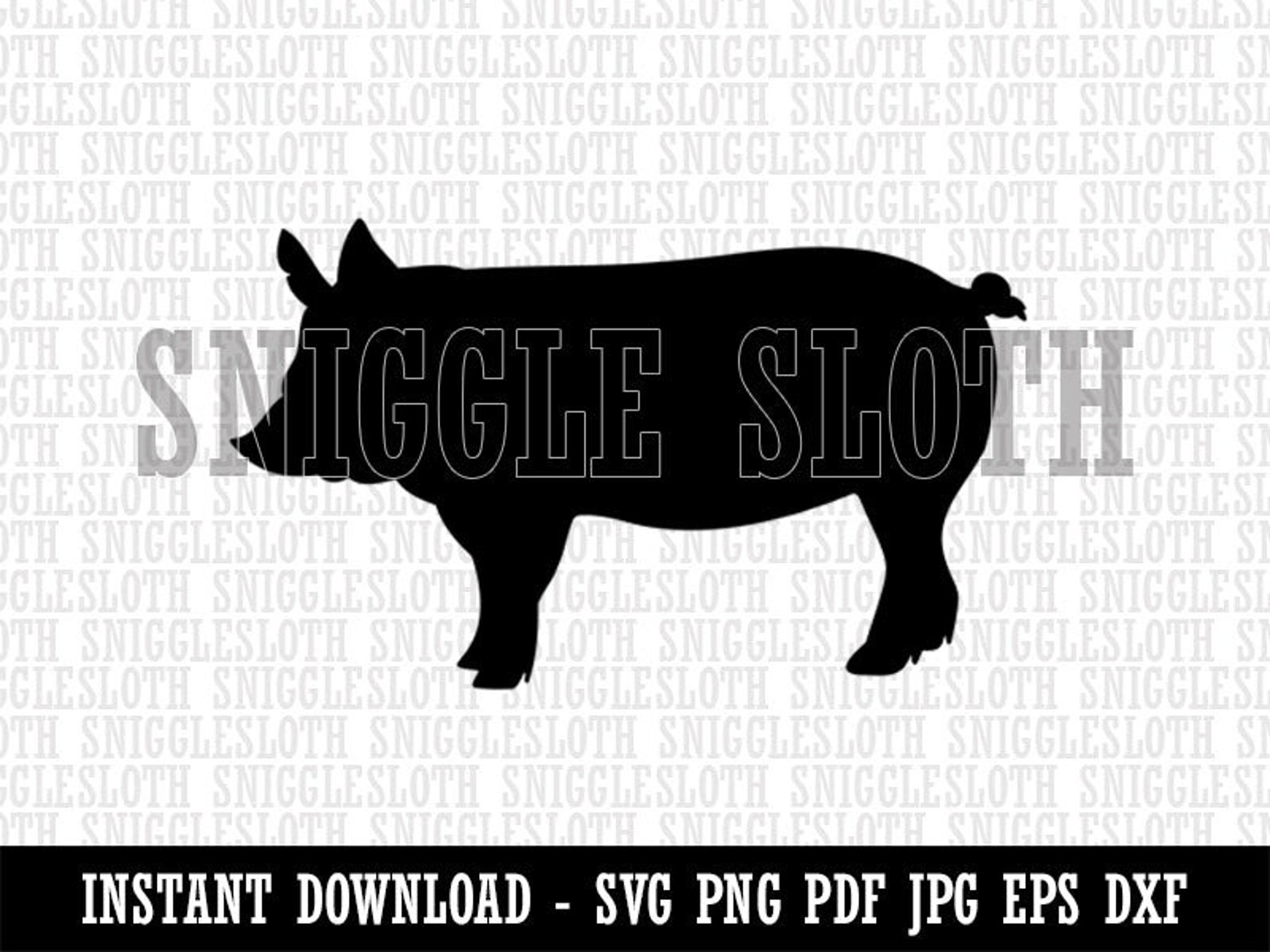 Solid Pig Farm Animal Clipart Instant Digital Download SVG EPS | Etsy