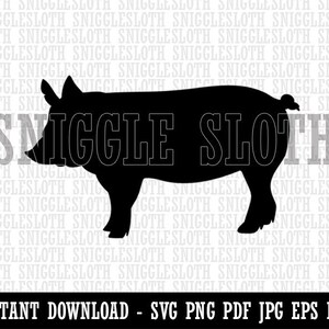 Solid Pig Farm Animal Clipart Instant Digital Download SVG EPS | Etsy