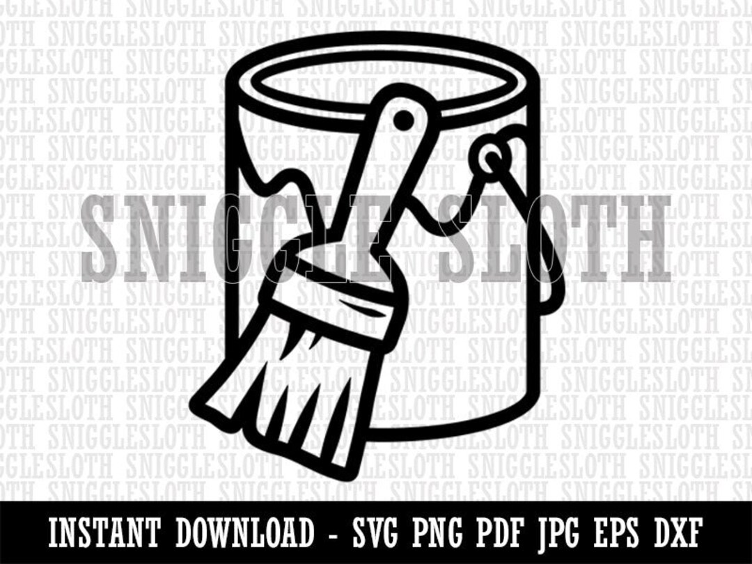 Paint Can With Brush Clipart Instant Digital Download SVG EPS PNG Pdf ...