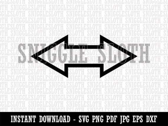 Double Arrow Symbol Outline Clipart Instant Digital Download | Etsy