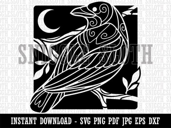 Runic Tribal Rune Raven Clipart Instant Digital Download SVG | Etsy