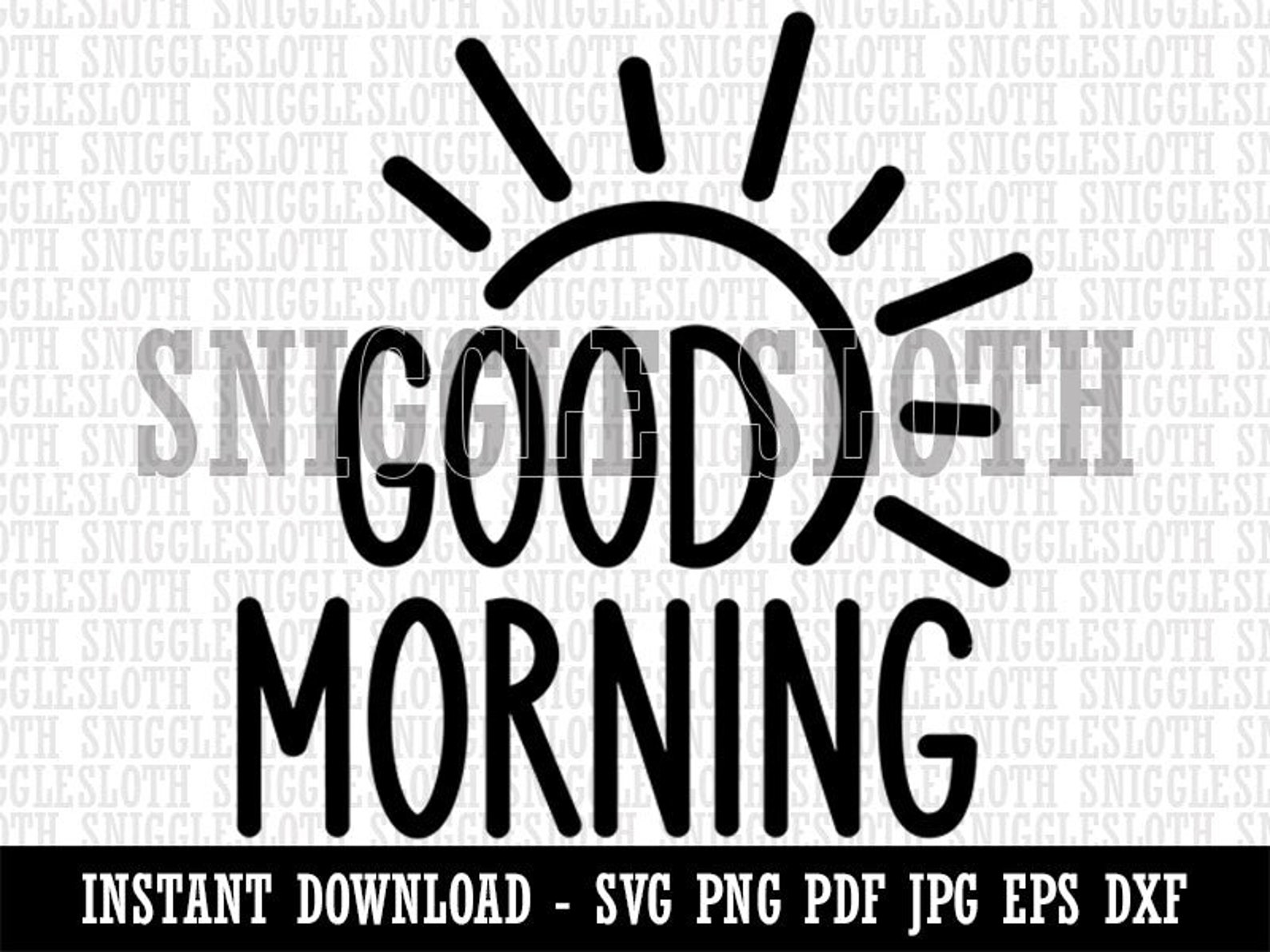 Good Morning Sun Clipart Instant Digital Download Svg Eps Png Etsy