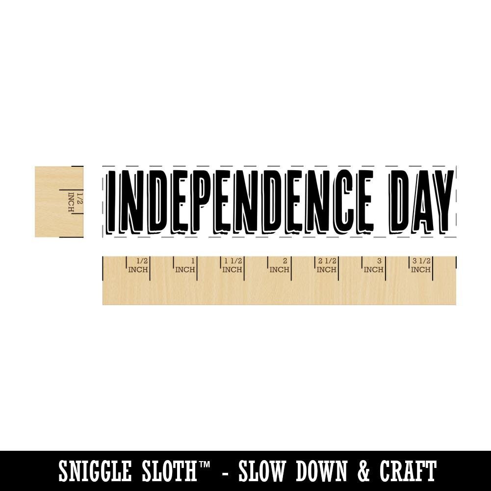 Independence Day Drop Shadow Rectangle Rubber Stamp for - Etsy