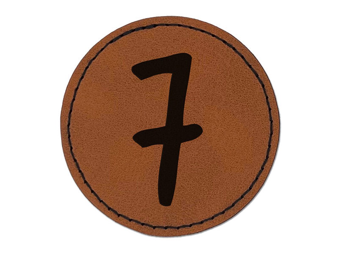 Number 7 Seven Felt Marker Font Round Iron-on Engraved Faux - Etsy