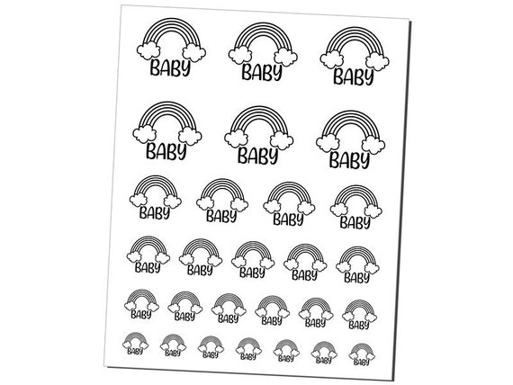 Rainbow Clouds and Baby Temporary Tattoo Water Resistant Fake - Etsy