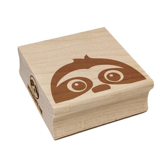 Peeking Sloth Square Rubber Stamp for Stamping Crafting | Etsy