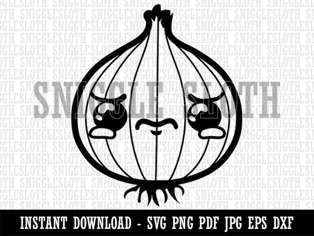 Cute Kawaii Sad Crying Onion Clipart Instant Digital Download SVG EPS ...
