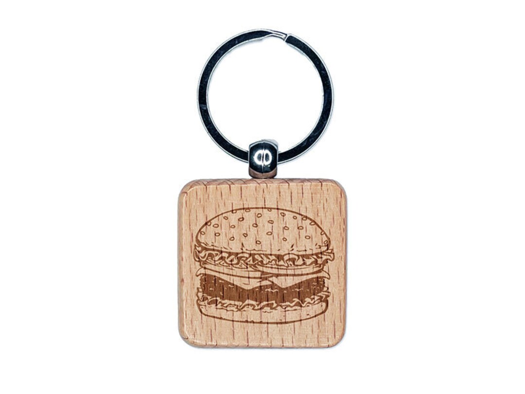 Delicious Hamburger Cheeseburger American Fast Food Engraved Wood ...
