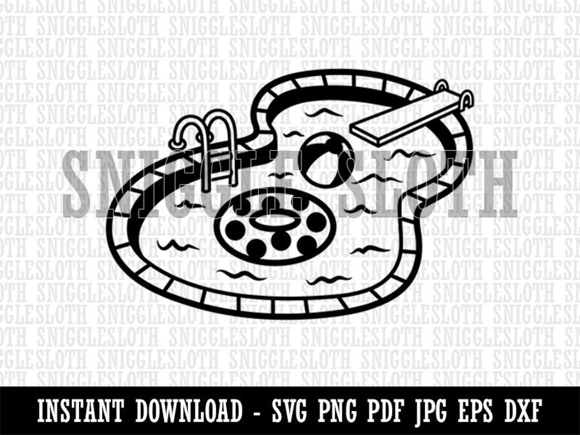 Swimming Pool Clipart Instant Digital Download SVG EPS PNG Pdf - Etsy